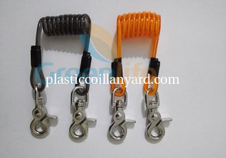 China High Quality Short Coiled Tool Lanyard w/Heavy Duty Snap Hooks Steel/Plastic Coard Inside Available supplier
