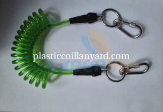 China Strong Cable Wire Transparent Green Extendable Safety Spring Tool's Leash supplier