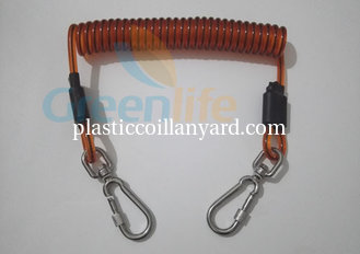 China China Factory Direct Top Quality Plastic Tube Inside Orange Coated Dia7mm Reinforced Coiled Cable Tool Lanyard supplier