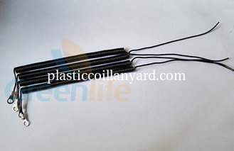 China Solid Black Custom Size 1.5*7*125mm Spiral Spring Coil Tool Chain w/Metal Eyelet on One End supplier
