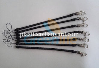 China Plastic Long Slim Coil Retainers w/Lobster Claw Key Clip and Nylon Short String supplier