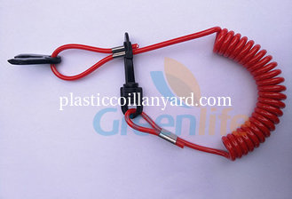 China Hot Selling Solid Red Elastic Kill Swith w/Hand Grips Key Floating Lanyard supplier
