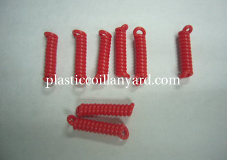 China Safety Short 3CM Length Red Coiled Cable by 90 Degree Weld on Two Ends supplier