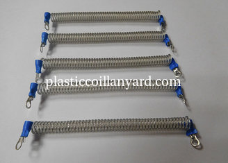 China 120MM Clear Spiral Coiled Urethane Tether w/Screw Terminal Connectors supplier