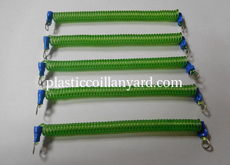 China 120MM Green Srping Tool Coiled Stretchy Tether w/Screw Terminal Connectors supplier