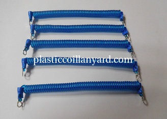 China Hot Selling 120MM Coil Length Blue Wire Coiled Tool Tether w/Eyelets 2PCS supplier