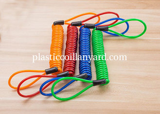 China Customized Fashion Colors Loop Ends Elastic Plastic Coil Cord Rope Tethers supplier
