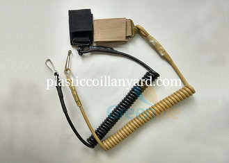 China High Security Tactical Pistol Elastic Spring Lanyard w/Belt Velcro and J-Hook Secure Handgun Dropping supplier