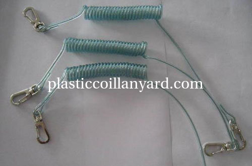 Top quality Transparent Clear Cable Wire Coil Lanyard Hot Selling Security Retractabl Leash Retainers supplier