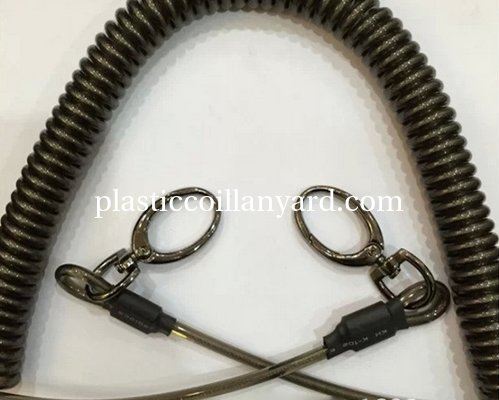 Top quality Transparent Clear Cable Wire Coil Lanyard Hot Selling Security Retractabl Leash Retainers supplier