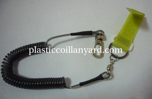 Top quality Transparent Clear Cable Wire Coil Lanyard Hot Selling Security Retractabl Leash Retainers supplier
