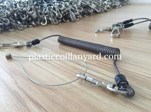 Semi-transparent safe spring steel wire lanyard with custom colors and sizes factory direc supplier