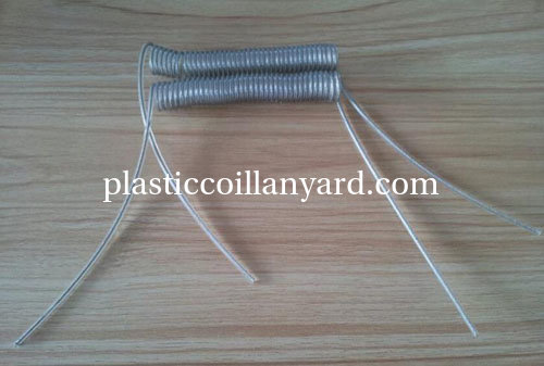 Semi-transparent safe spring steel wire lanyard with custom colors and sizes factory direc supplier