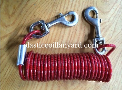 High quality 5.0mm spring steel wire lanyard with plastic coated loops and terminals sprin supplier