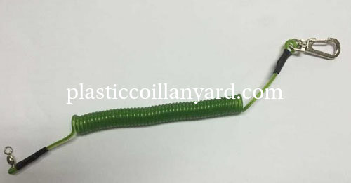 High quality good protection for tool plastic spring steel coiled lanyard green cords with supplier