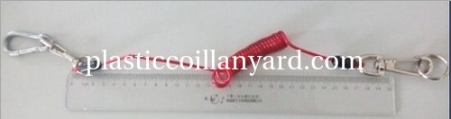 High quality good protection for tool plastic spring steel coiled lanyard green cords with supplier