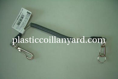 High quality good protection for tool plastic spring steel coiled lanyard green cords with supplier