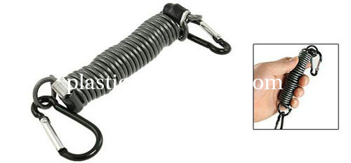 Elastic coiled dog leash with fabric strap and carabiner safety anti-lost cord ropes supplier