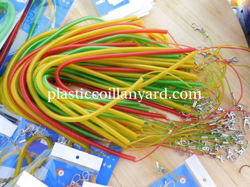 Colorful safety fishing lanyard spring coil cable popular 5m fishing accessory for rod supplier