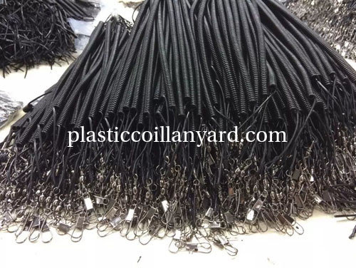 Pure black long spring wire coiled fishing tethers for protecting any lost and drop supplier