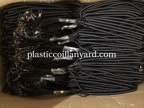 Pure black long spring wire coiled fishing tethers for protecting any lost and drop supplier