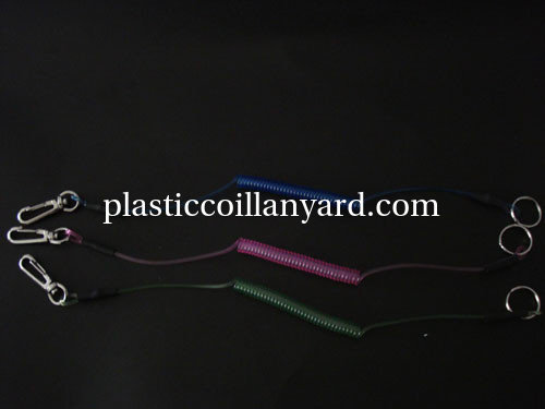 China factory direct OEM custom colors custom sizes spring coiled lanyard cords with hooks supplier