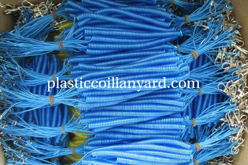 Hote sale coiled fishing rod wire leash good quality real steel fishing lanyard tethers supplier