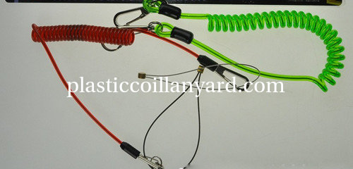 Customized colors fly fishing accessory fishing net cord and lanyard coil spring strings supplier