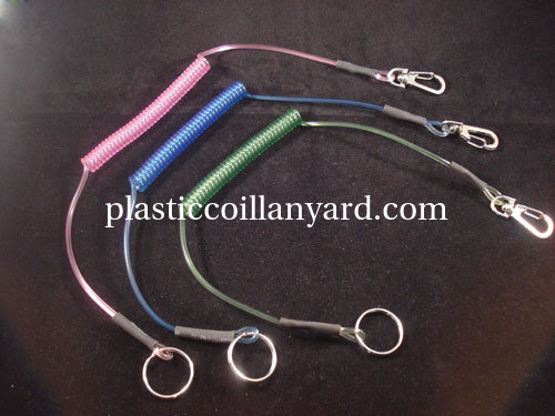 Customized beatuiful colors spiral internal stainless steel coil lanyard tool tether coils supplier