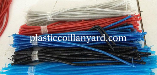 Custom colors long spring coil leash keychains idea for fishing rod popular spiral coils supplier