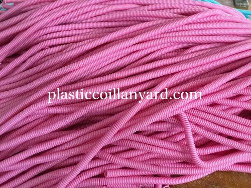 Custom colors long spring coil leash keychains idea for fishing rod popular spiral coils supplier