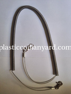 Personal red retractable tool tether flexible wire safety strong rod leash w/clasp hookes supplier