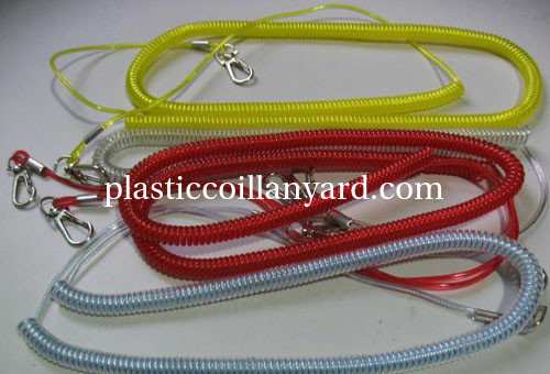 Personal red retractable tool tether flexible wire safety strong rod leash w/clasp hookes supplier