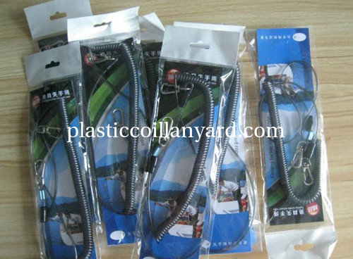 Fly fishing accessory translucent blue eco-friendly PU material retention rope coil leash supplier