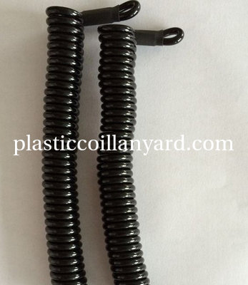 Black yellow spiral cord extention tool holder with 2loops & 2split rings end safety ropes supplier