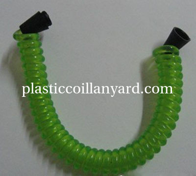 Translucent red 2.3mm safety lanyard spring coil cable heavy duty w/customized size hooks supplier