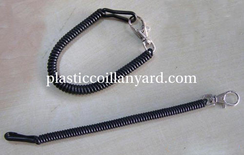 3meter lobster clasp hook blue flexible fishing safety line coiled lanyard fishing tools supplier
