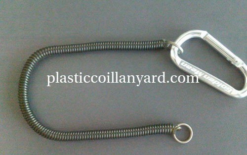 3meter lobster clasp hook blue flexible fishing safety line coiled lanyard fishing tools supplier
