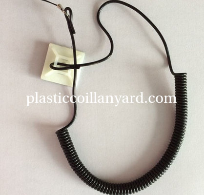 Anti-drop spring coil lanyard good black tool safety lanyard leash spiral key chain cord supplier