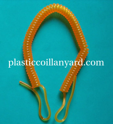 Simple slim transparent orange plastic elastic safe string holder for fastening supplier