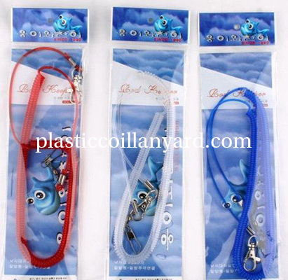 Hot selling fashionable popular red spiral cord 2.5mm dia fishing assessory security leash supplier
