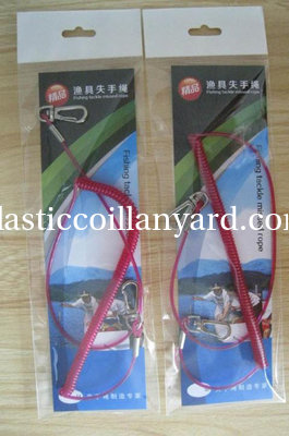 Hot selling fashionable popular red spiral cord 2.5mm dia fishing assessory security leash supplier