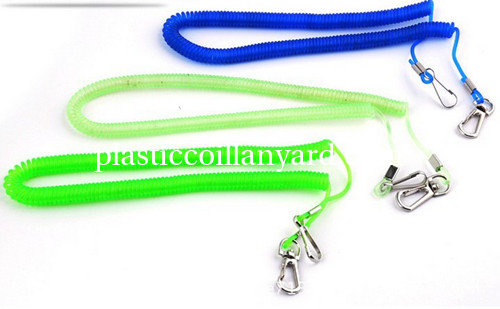 Customized colors elastic safety harness coiled lanyard anti-drop spiral cords for tools supplier