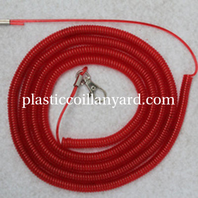 Red spiral cord fishing tool item holder coil lanyard core western style elastic spirals supplier