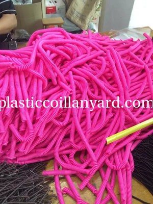 Colorful customized request color or size plastic spring wire tool lanyard for tools safe supplier
