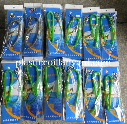 Standard poly bag package colors fish spring coiled lanyards to prevent acidental loss supplier