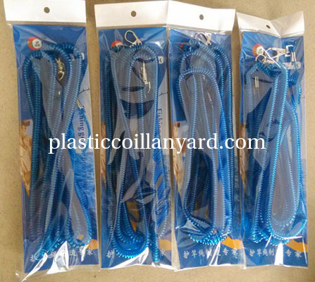 Fly fishing accessory translucent blue eco-friendly PU material retention rope coil leash supplier