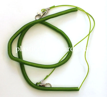 Blue/clear plastic coating stainless steel wire inside expanding strong pulling coil leash supplier
