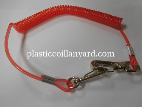 Mini order quantity acceptable red spiral coil tool tether good attach and secure leash supplier