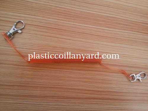Customized size color attachment plastic PU spring coil tool lanyard holder with loop ends supplier